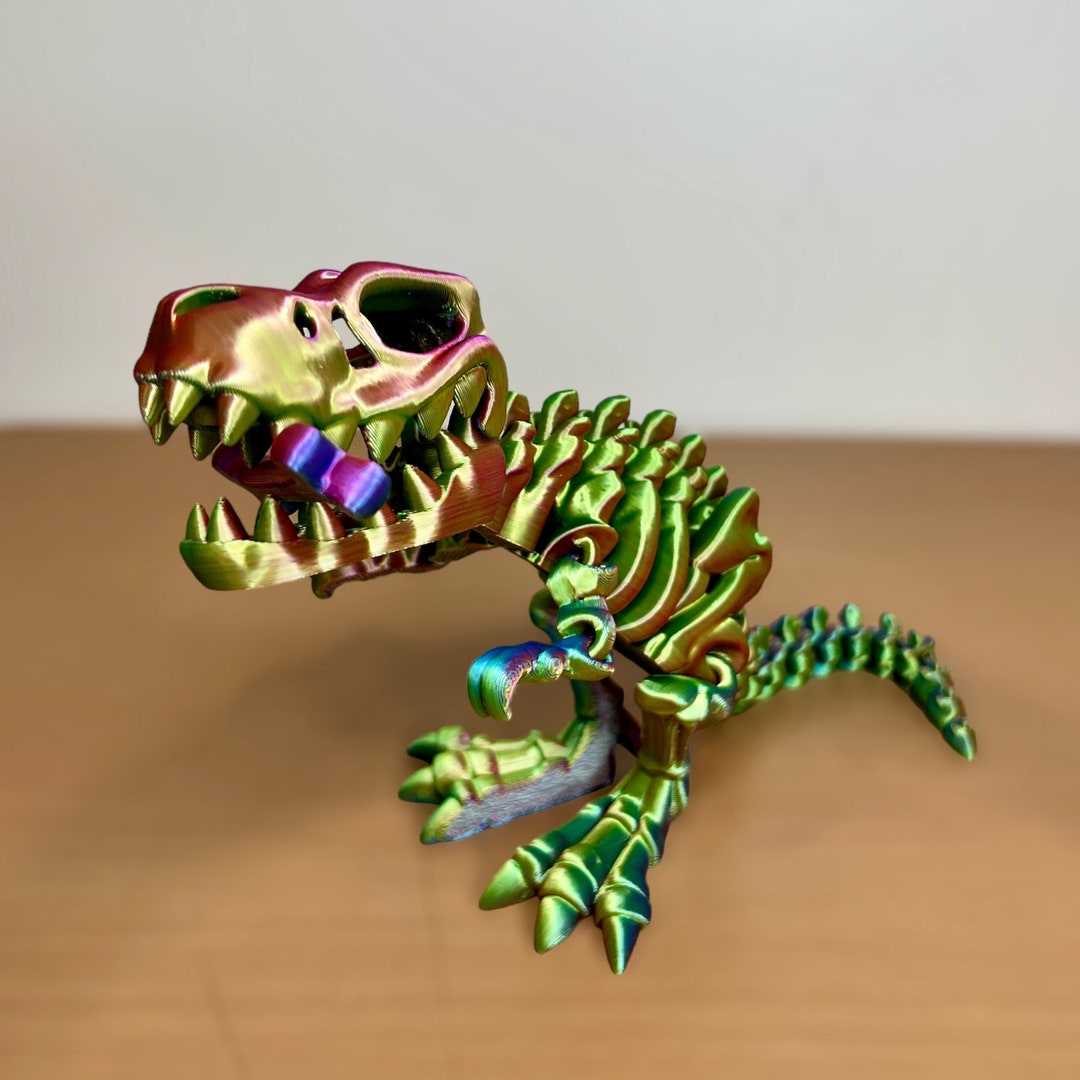 Fun T-rex Fidget Toy - 3D Printed Desk Decoration, Articulated ...