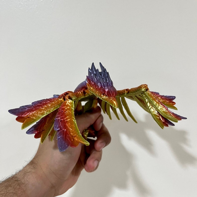 3D Printed Articulated Flexi Phoenix Bird Rainbow Flexi - Etsy