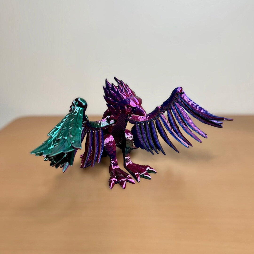 3D Printed Articulated Flexi Phoenix Bird Rainbow Flexi - Etsy