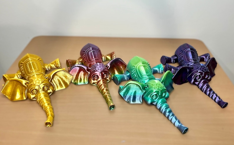 3D Printed Flexi Elephant Fidget Toy, Articulated Elephant Toy ...