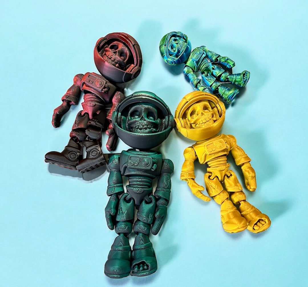 Flexi 3D Printed Astronaut Skeleton | Rainbow Colors | Fun Fidget Toy ...