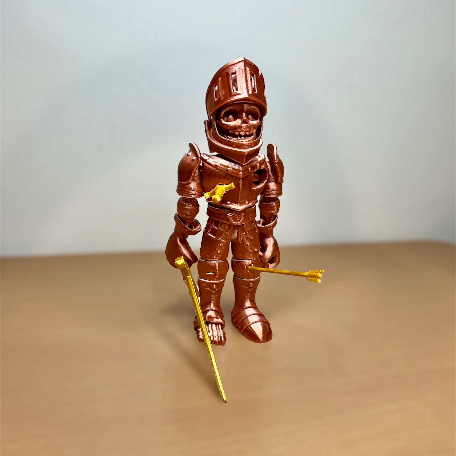 3D Printed Flexi Skeleton Knight With Face Shield, Articulated Skeleton ...