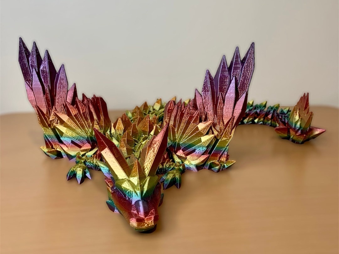 Articulating Crystalwing Dragon - 3D Printed Shiny Dragon, Poseable ...