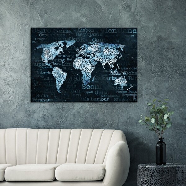 Colorful World Map on Canvas - Etsy UK