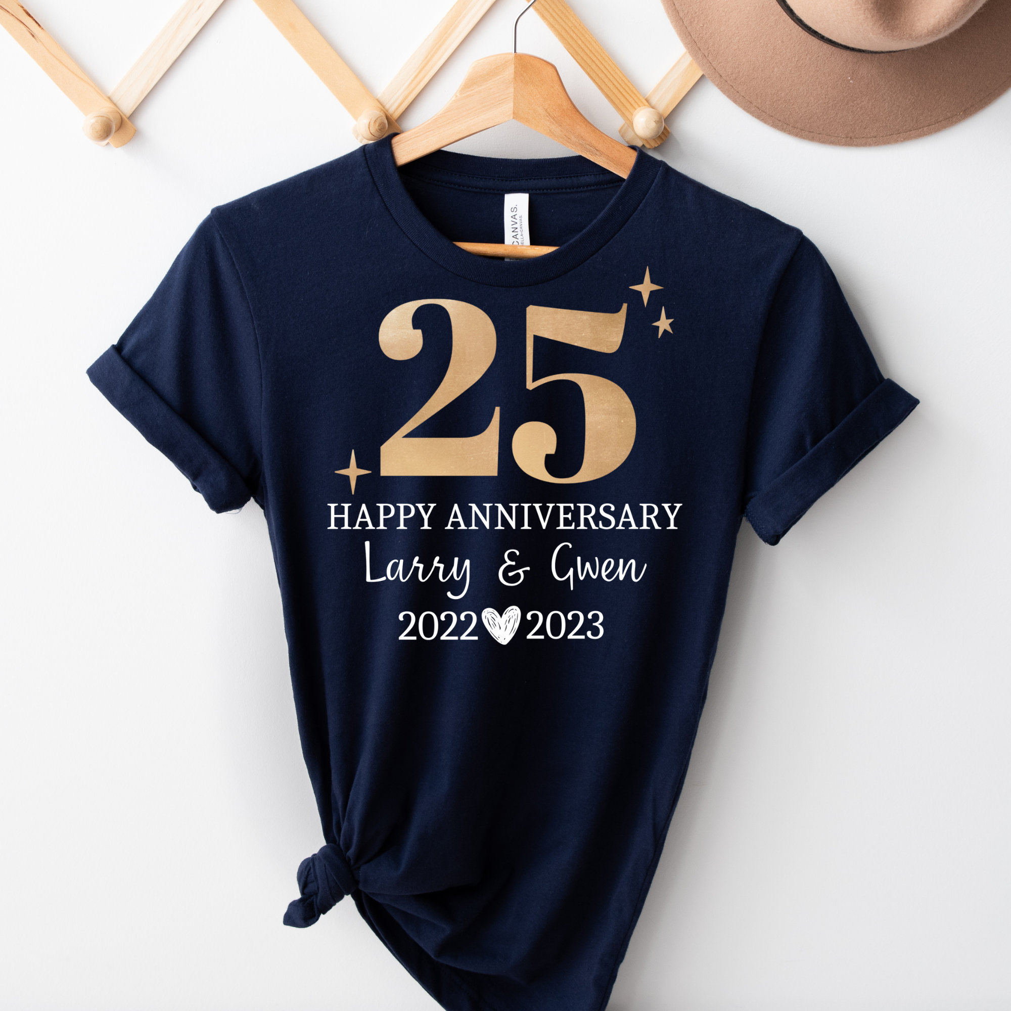 25th Wedding Anniversary Shirt,personalized Couple Anniversary Sweatshirt,married for 25 Years ...