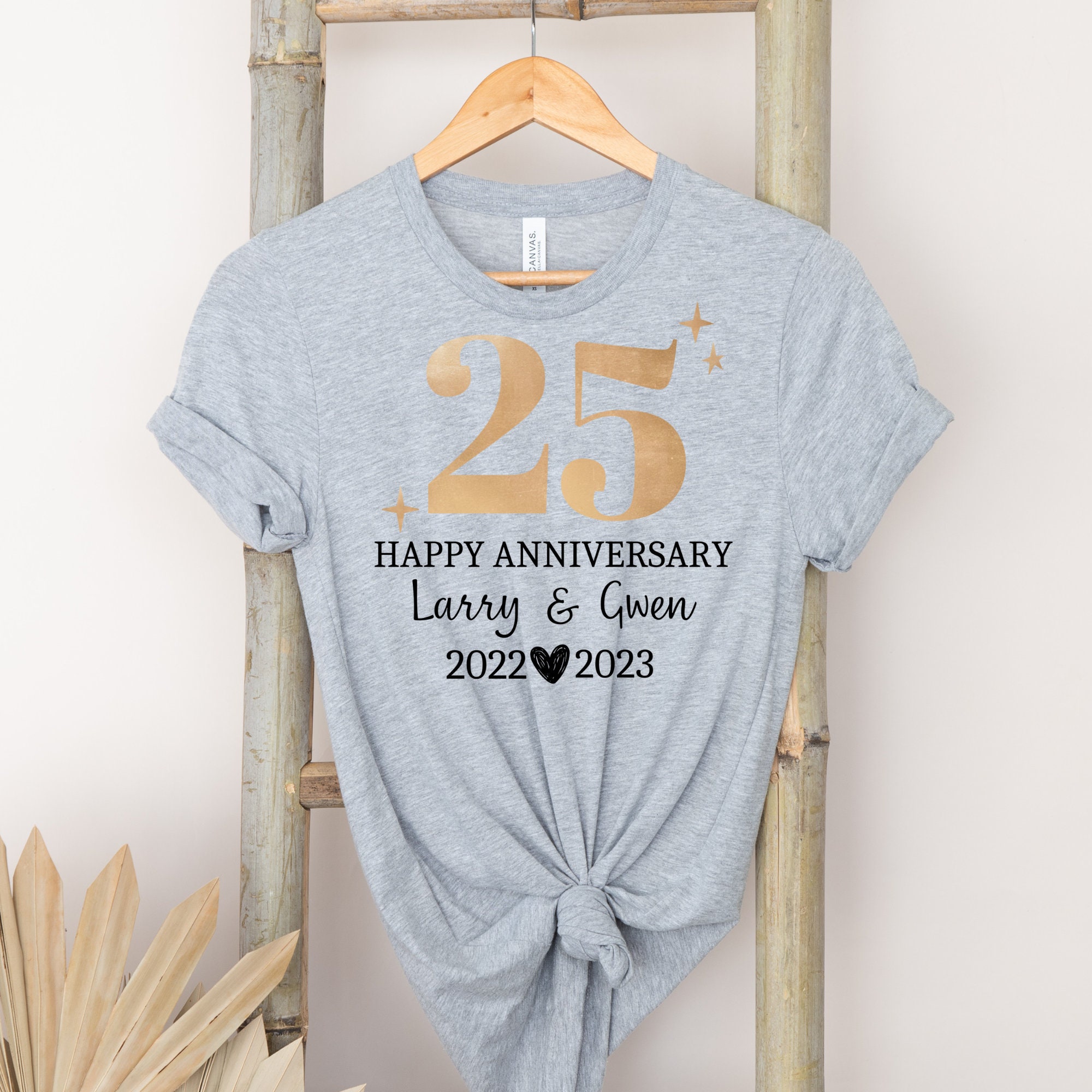 25th Wedding Anniversary Shirt,personalized Couple Anniversary Sweatshirt,married for 25 Years ...