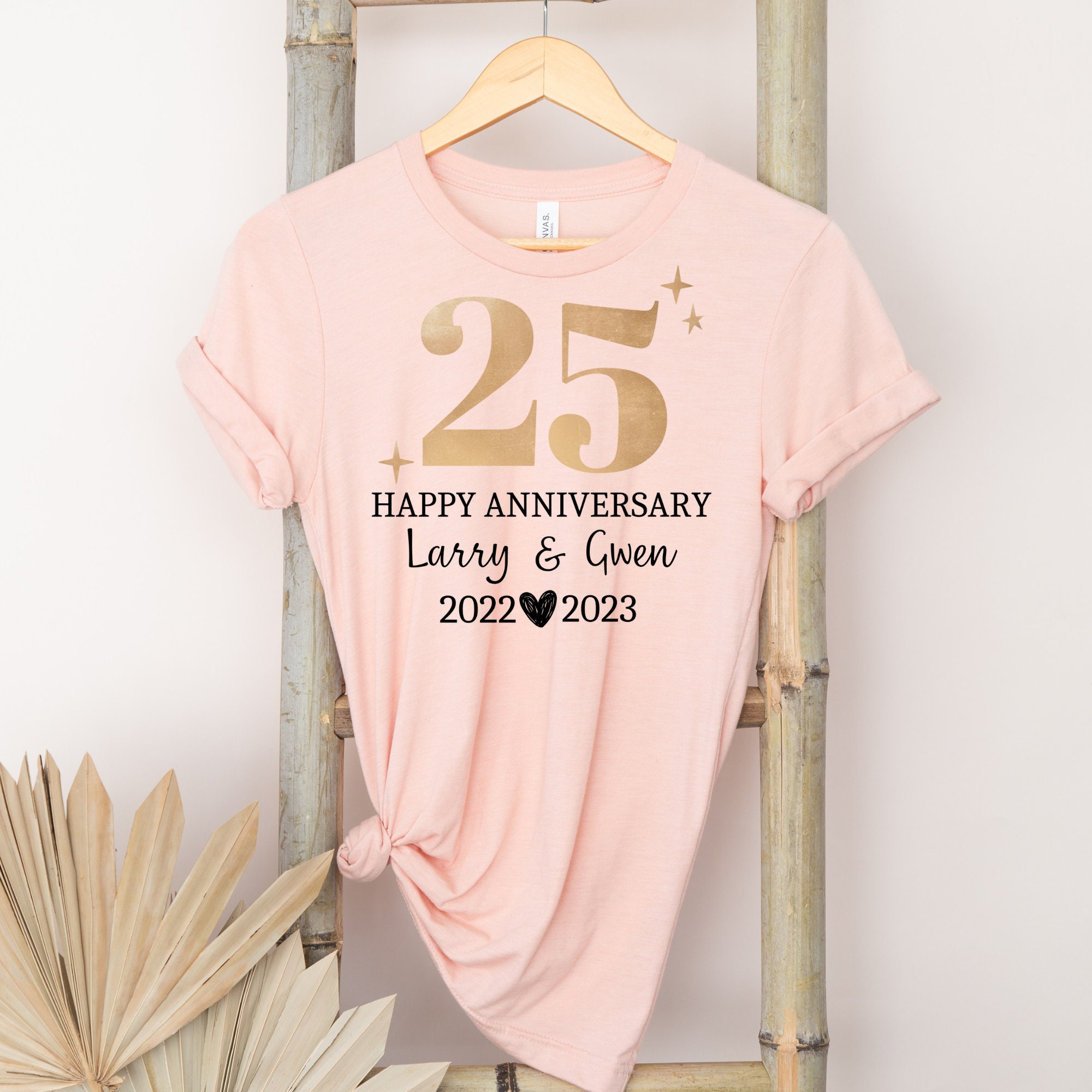 25th Wedding Anniversary Shirt,personalized Couple Anniversary Sweatshirt,married for 25 Years ...