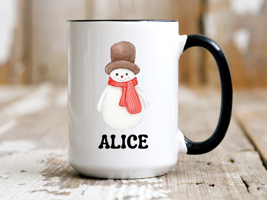 Custom Cute Snowman Mugs Kids Hot Chocolate Snowman Personalized ...