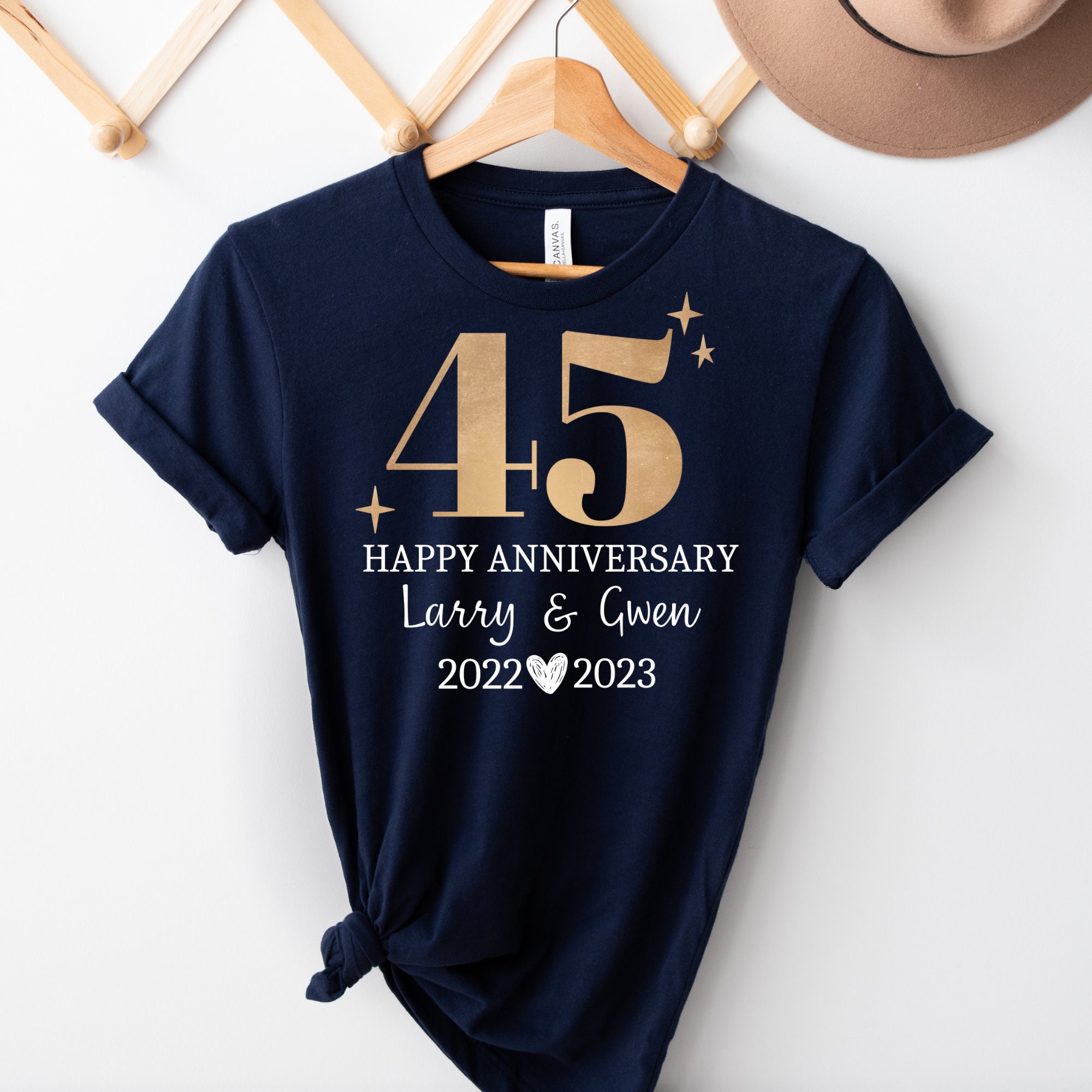 45th Wedding Anniversary Shirt,personalized Couple Anniversary ...