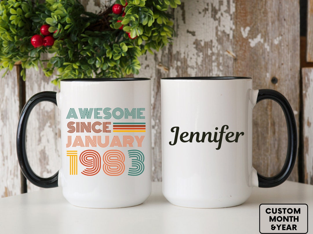 40th Birthday Mug Gift, Awesome Since 1983 Mug, Personalized Birthday ...