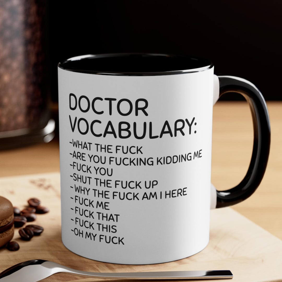 Doctor Work Vocabulary Mug | Funny Medical Terms Coffee Cup, Doctor ...