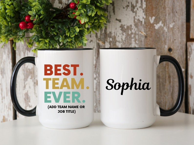 Best Team Ever Mug,personalized Team Christmas Gift,team Member ...