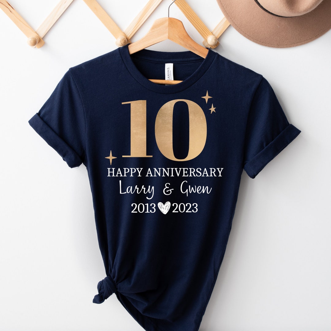 10th Wedding Anniversary Shirt,personalized Couple Anniversary ...
