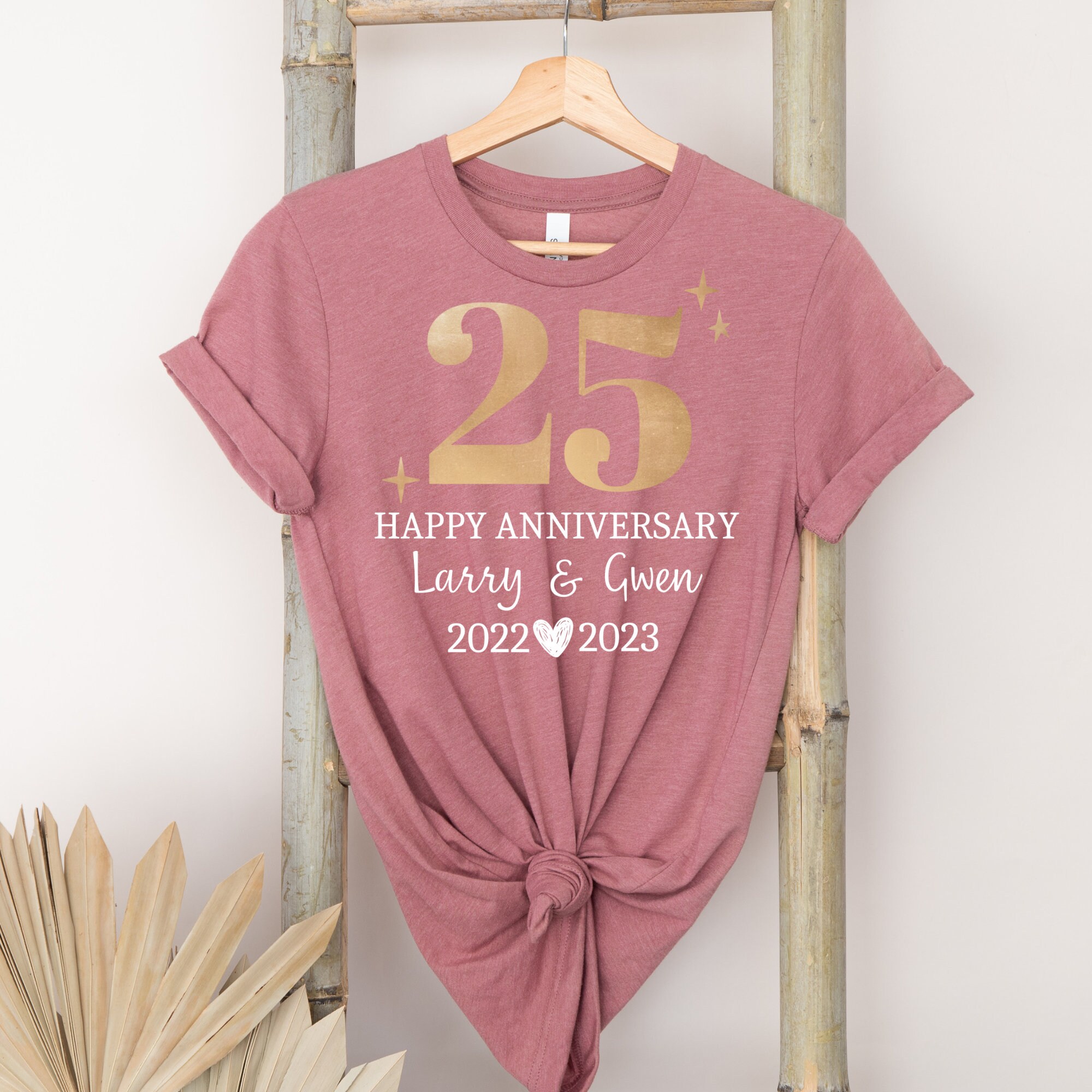 25th Wedding Anniversary Shirt,personalized Couple Anniversary Sweatshirt,married for 25 Years ...