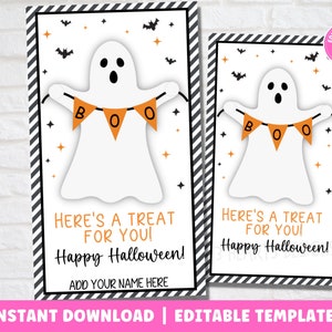 Halloween Favor Tag Boo Tags Halloween Printable Party Birthday Trick ...