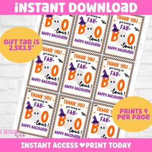 Halloween Favor Tag | Teacher Appreciation Thank You Gift | Halloween ...
