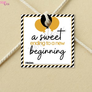 Graduation Gift Tag Printable | Sweet Ending to A New Beginning ...