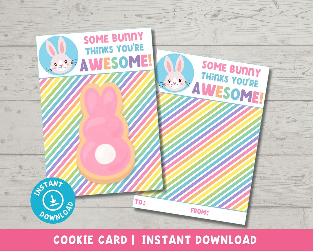 Easter Cookie Card Printable | Chocolate Bunny Card Gift Holder | Some ...