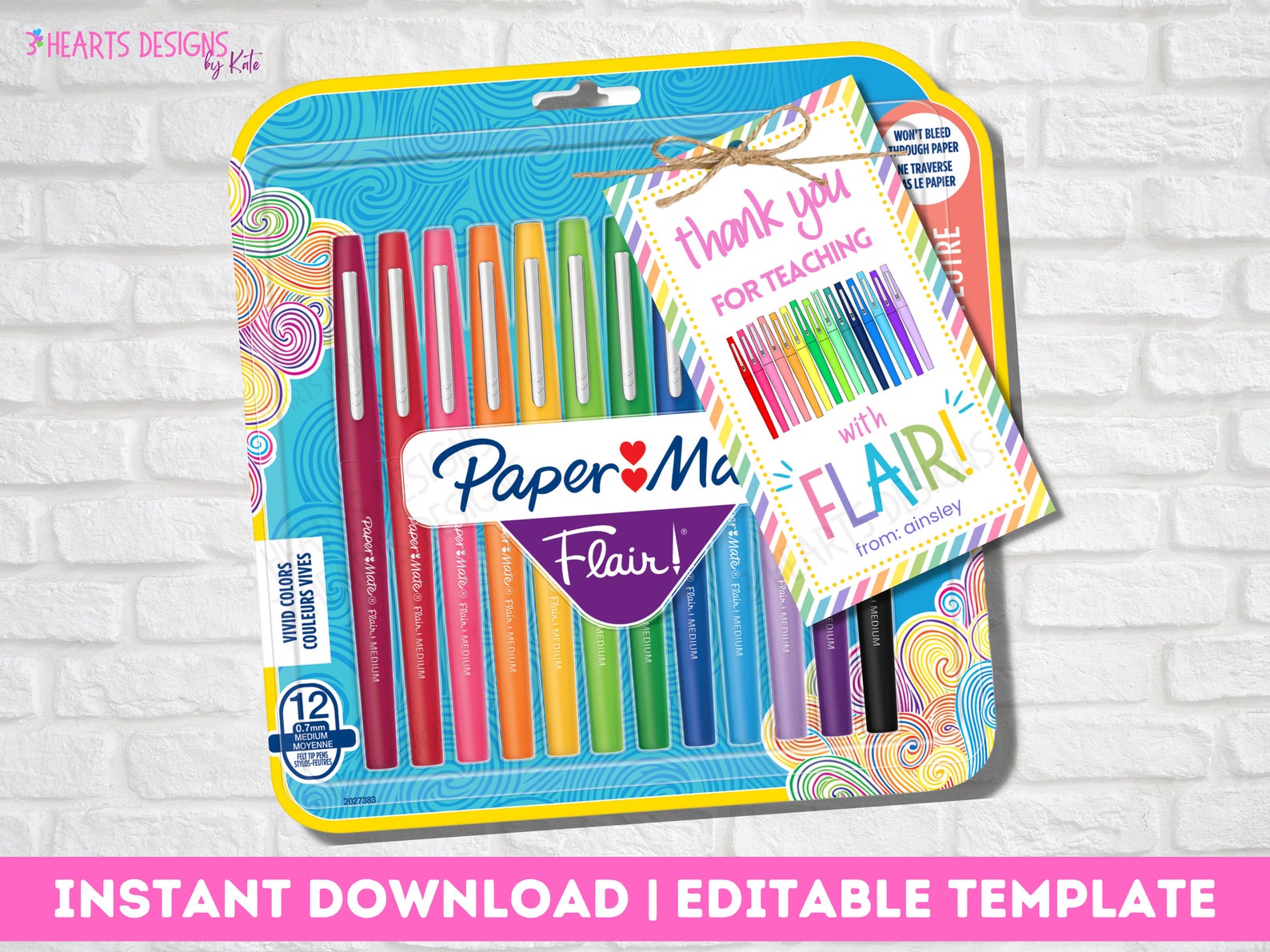 Thank You for Teaching With Flair Gift Tag Teacher - Etsy