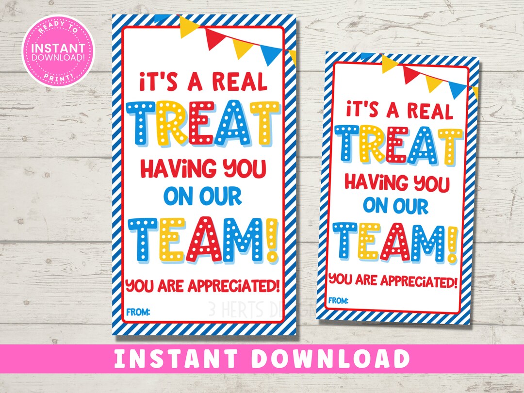 Team Appreciation Gift Tag Rice Treat Team Tag Staff Gift Employee ...