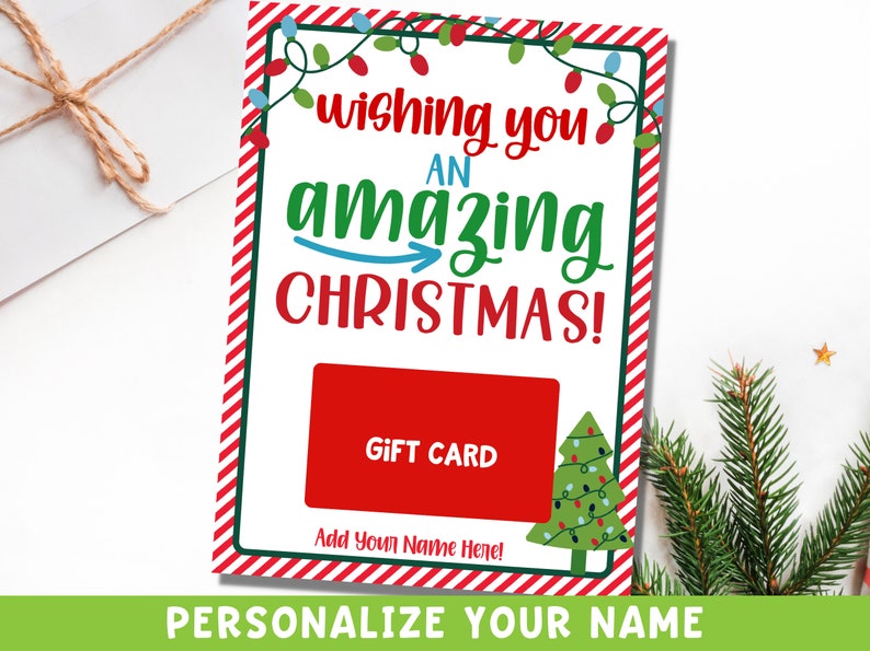 Printable Gift Card Holder Christmas Amazon Gift Card - Etsy