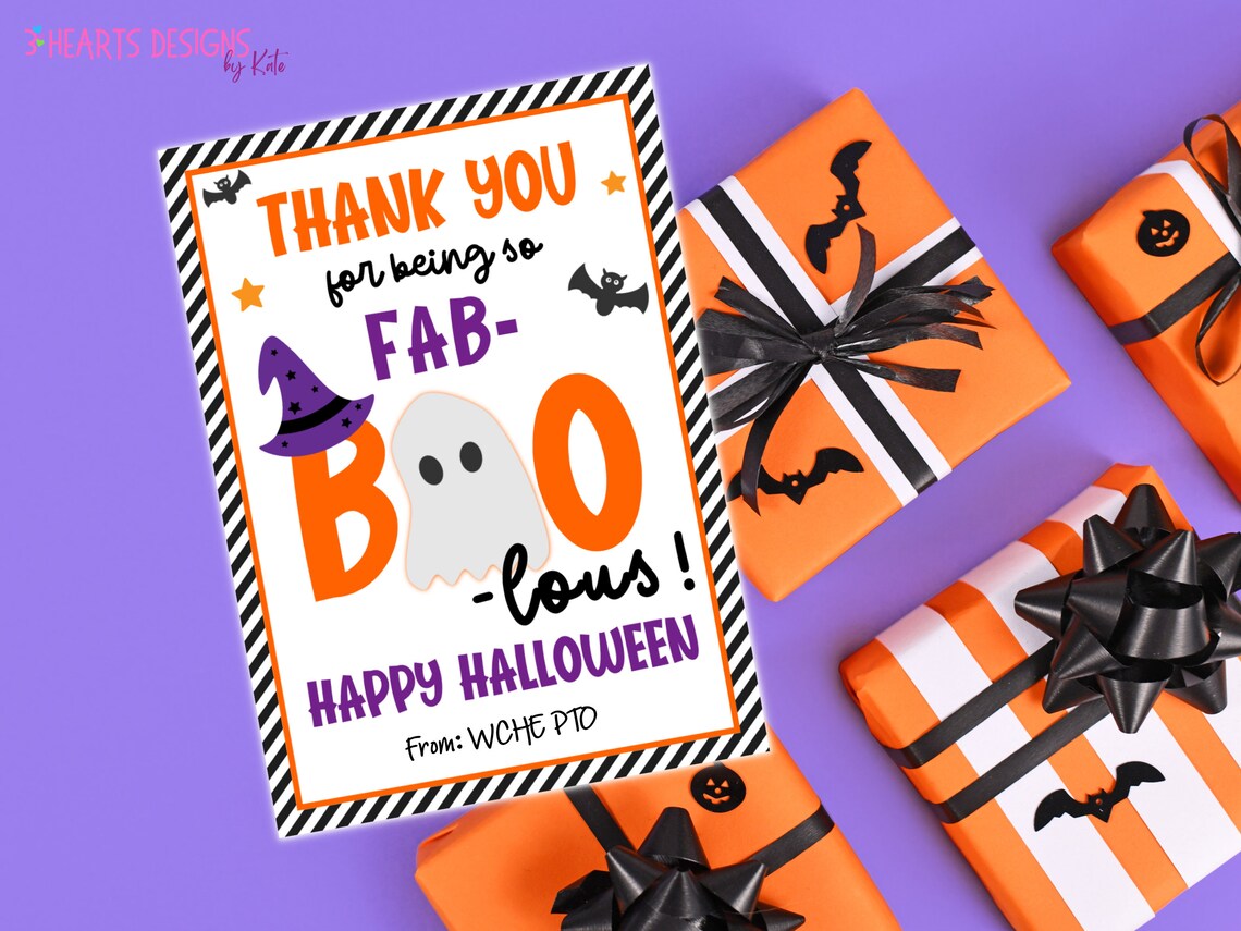 Halloween Favor Tag Teacher Appreciation Thank You Gift - Etsy