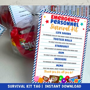 First Responder Appreciation Emergency Kit Tag | Printable EMT EMS ...