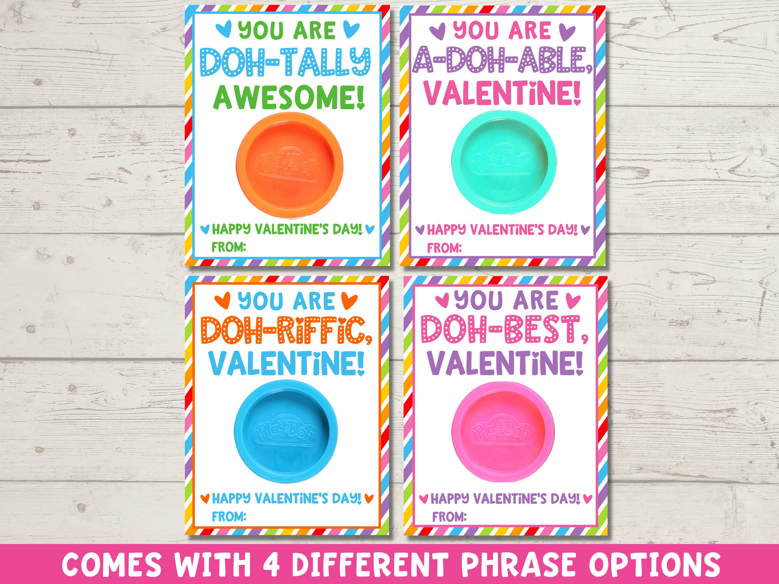 Playdoh Valentine Cards Classroom Valentines A-doh-able - Etsy