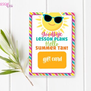 End of Year Teacher Gift Card Holder Printable | Teacher Appreciation ...