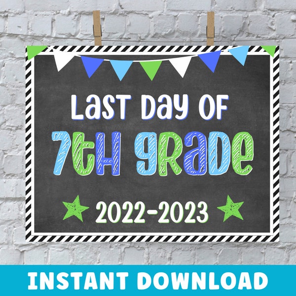 First and Last Day of 7th Grade Sign - Etsy