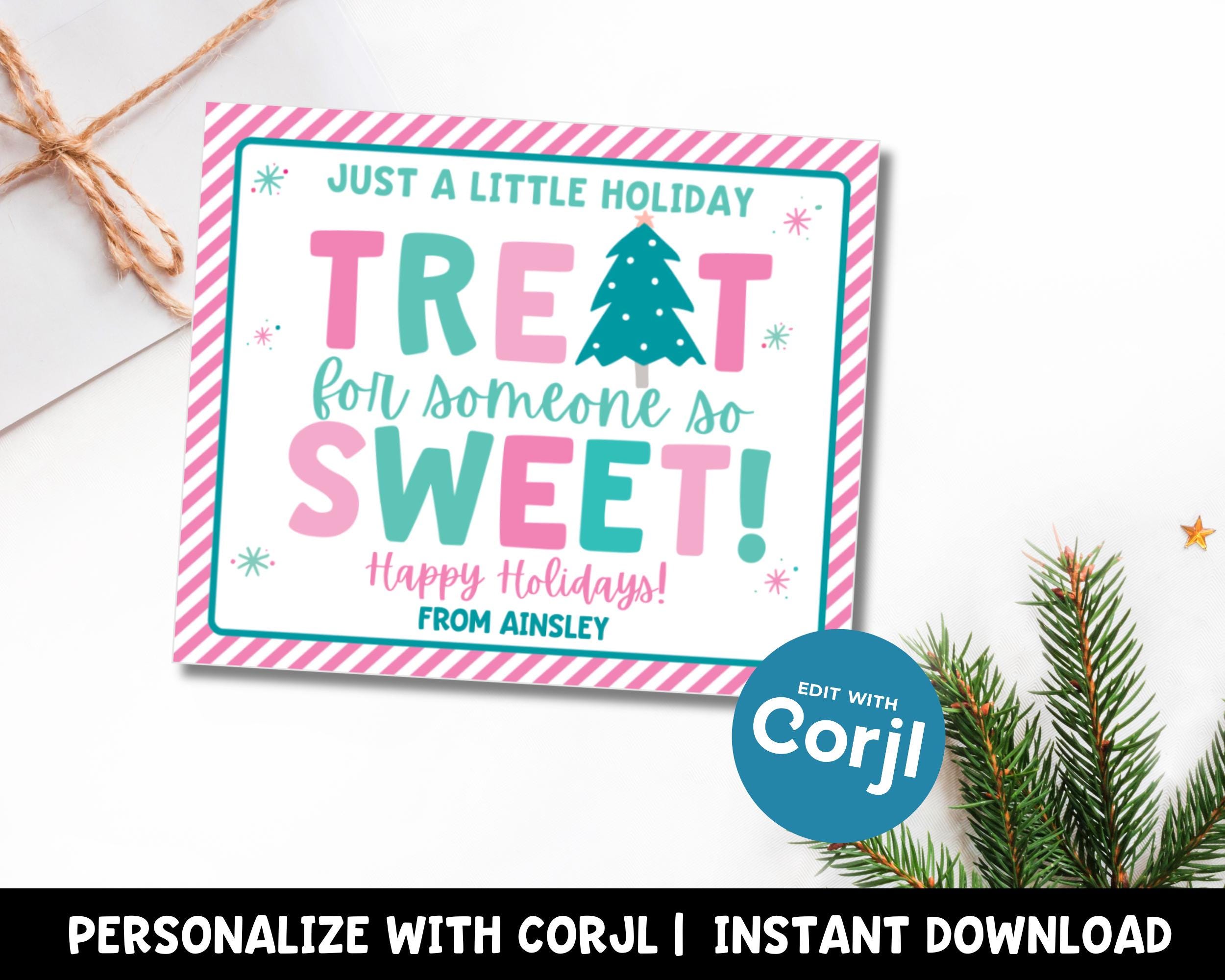 Editable Pink Christmas Gift Tag for Coworkers and Teachers | Holiday ...