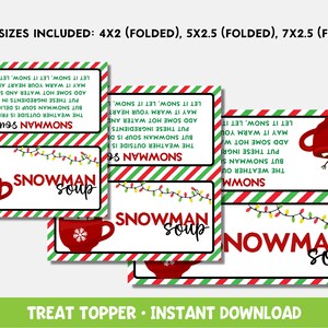 Snowman Soup Treat Bag Topper for Hot Cocoa Gift | Christmas Class ...