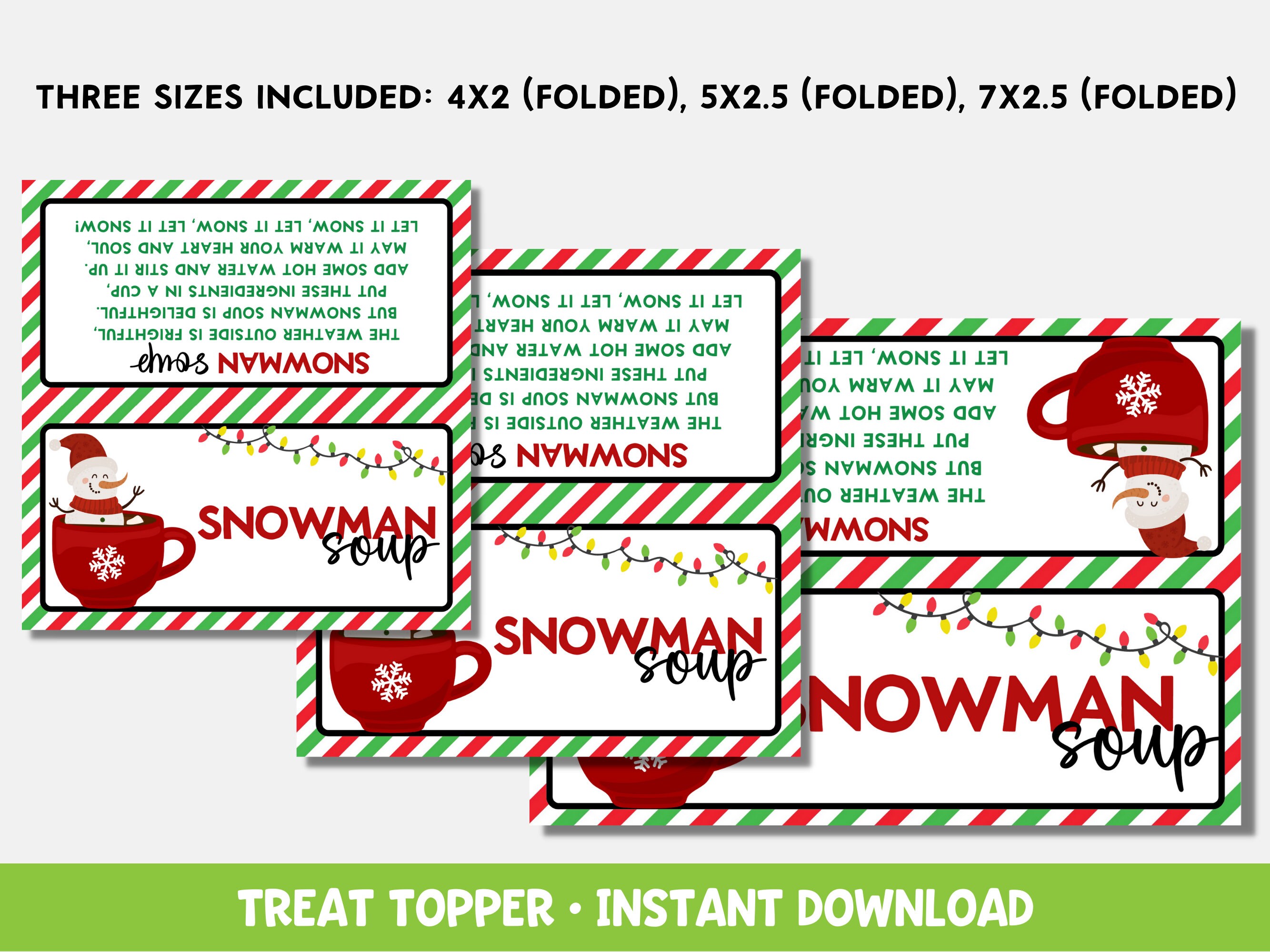 Snowman Soup Treat Bag Topper for Hot Cocoa Gift | Christmas Class ...