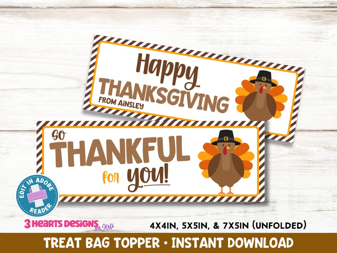 Fall Goodie Bag Toppers | Thanksgiving Treat Toppers | Digital Cookie ...