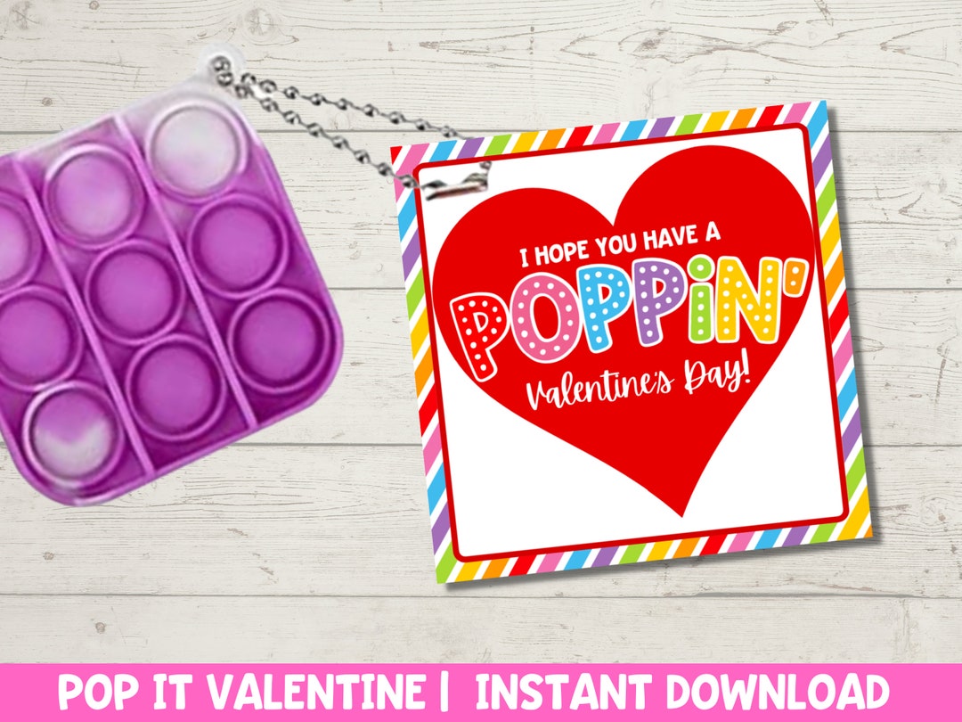 Pop It Valentine Cards Classroom Valentines Printable Valentines Day ...