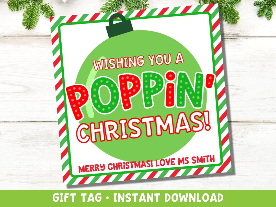 Christmas Poppin' Gift Tags: Fidget Toy Party Favors | Instant Download ...