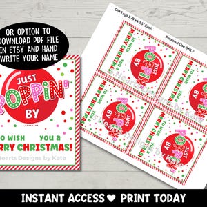 Poppin Christmas Lollipop Tags: Editable Holiday Favors | Instant ...