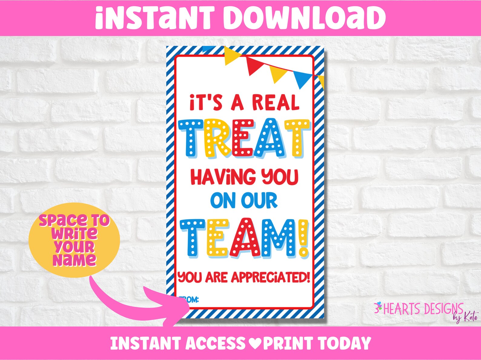 Team Appreciation Gift Tag Rice Treat Team Tag Staff Gift - Etsy