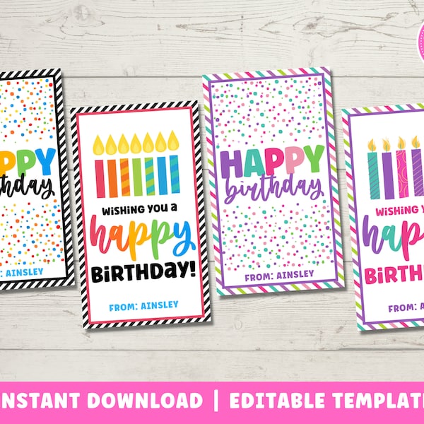 Happy Birthday Tags - Etsy