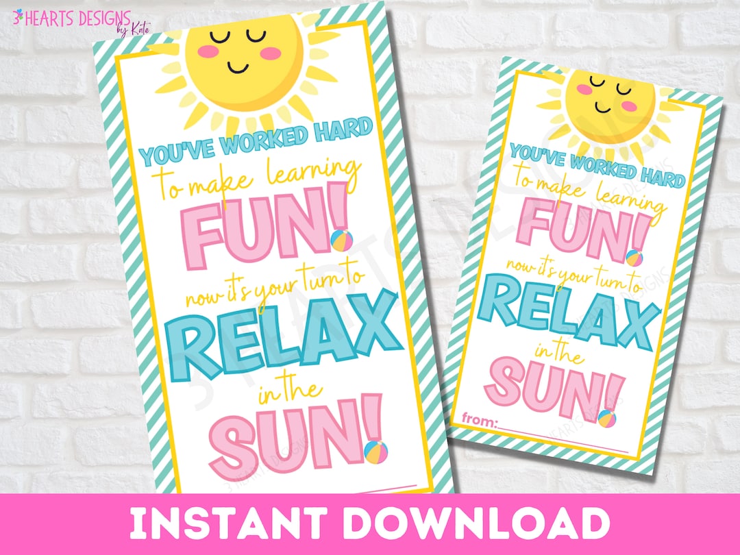 Printable Teacher Appreciation Gift Tag for End of Year and Summer ...