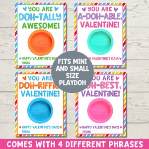Playdoh Valentine Cards Classroom Valentines A-doh-able Kids Valentines ...