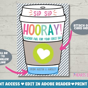 Back to School Teacher Gift Card Holder | Sip Sip Hooray Coffee Gift ...