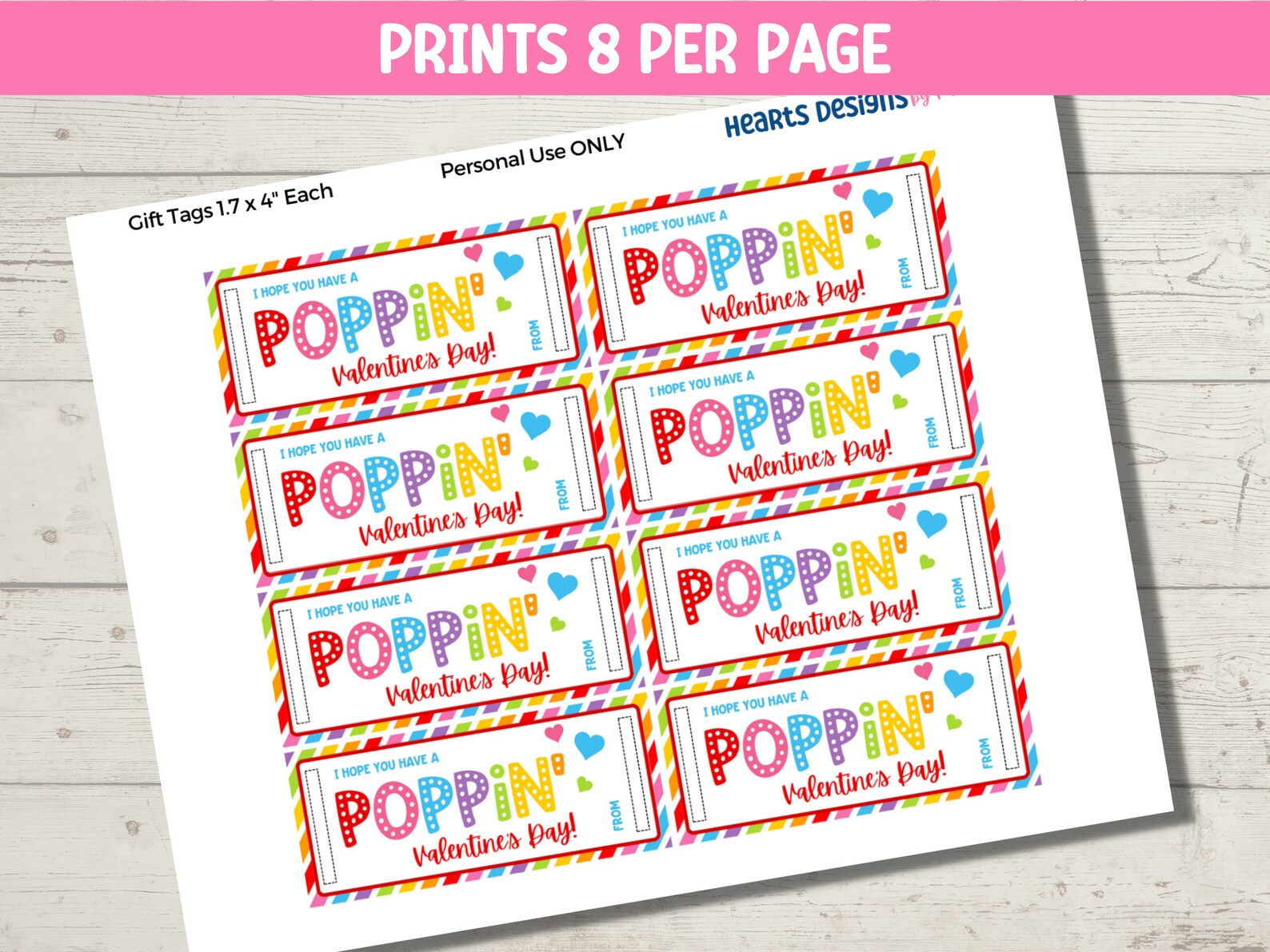 Poppin' Bracelet Valentine Cards: Printable Classroom Gift | Instant ...