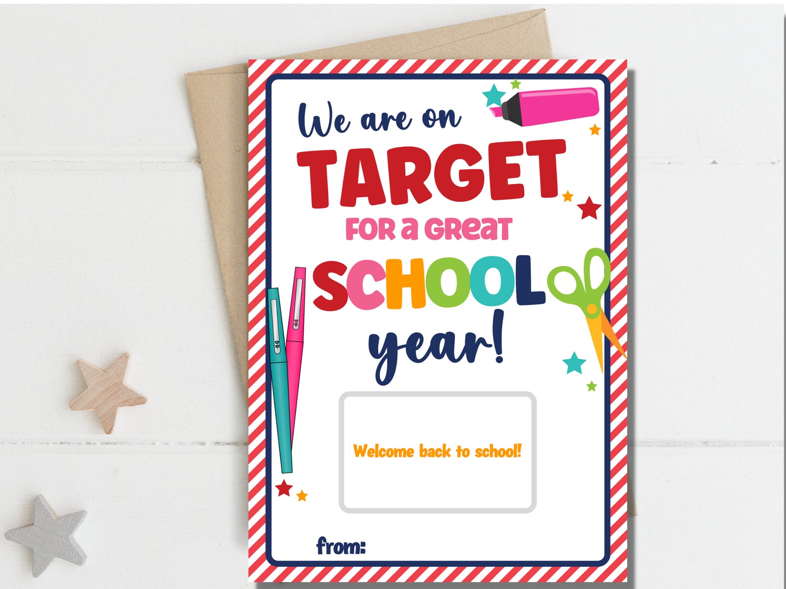 Back to School Teacher Gift Card Holder Printable Target - Etsy