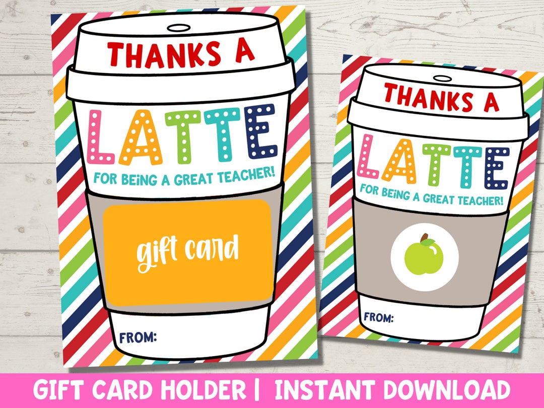 Coffee Gift Holder Printable for Teacher and Staff Appreciation ...