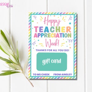 Teacher Appreciation Printable Gift Card Holder | Teacher Appreciation ...