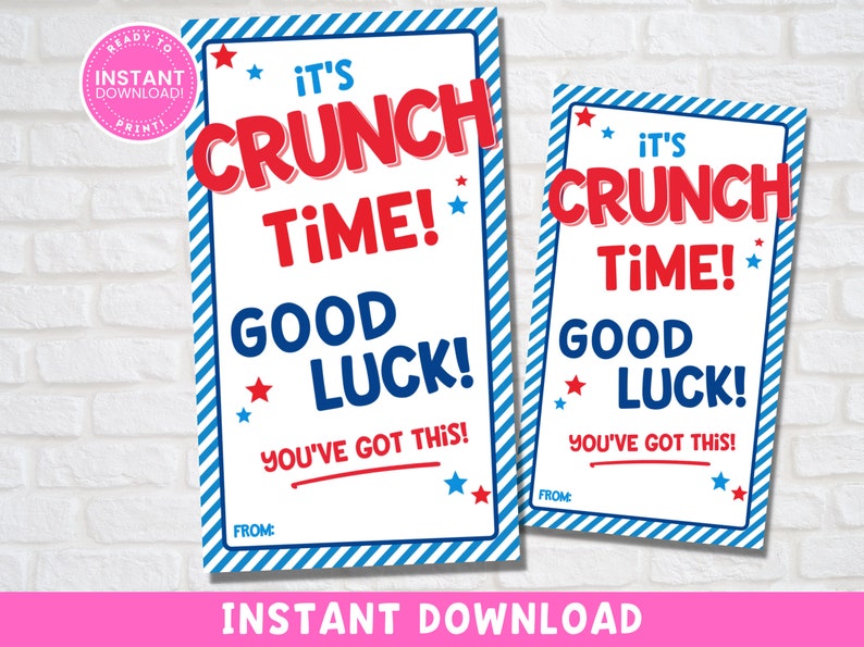 Good Luck Tags Printable Crunch Candy Tag Sports Team - Etsy