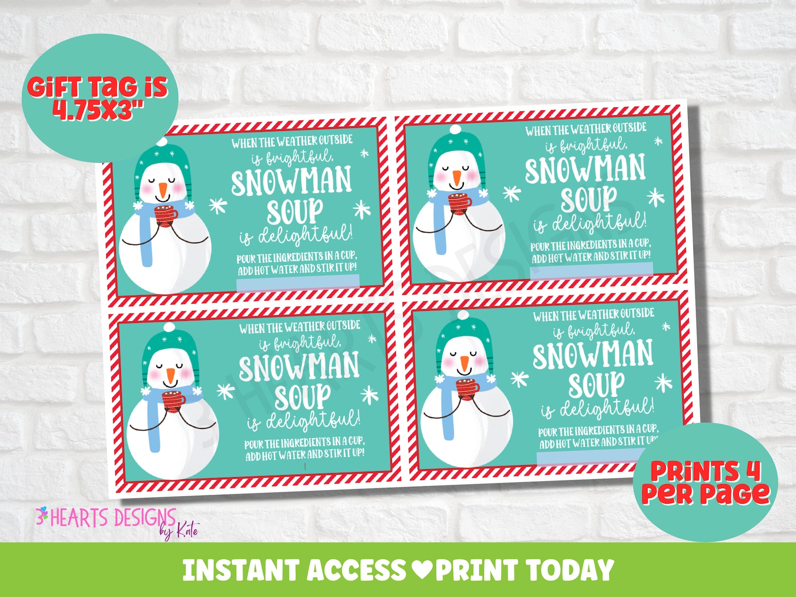 Snowman Soup Gift Tags Hot Cocoa Gift Hot Chocolate Class - Etsy