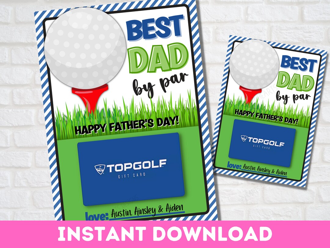 Fathers Day Gift Card Holder Printable | Golf Gift for Dad | Best Dad ...