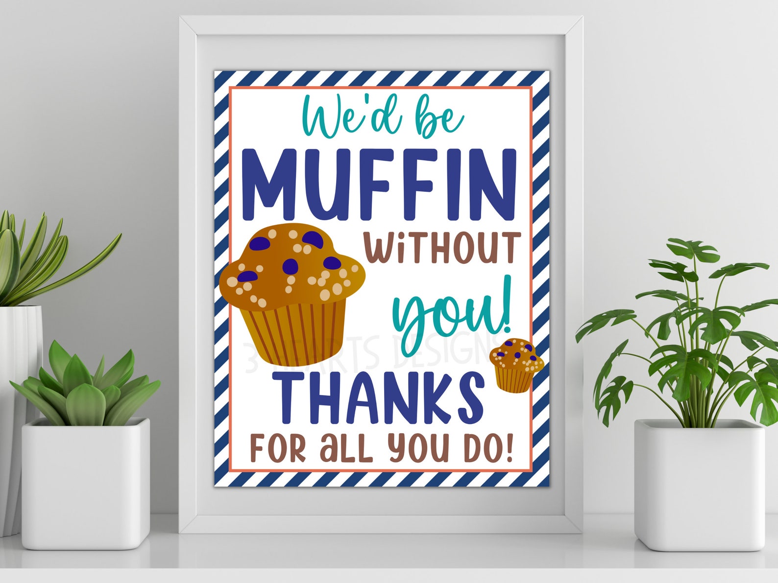 Muffin Appreciation Sign for Staff, Teachers, Volunteers - Instant ...